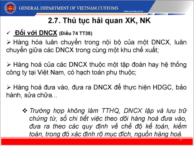 Thu tuc hq gia cong sxxk-che xuat | PPT