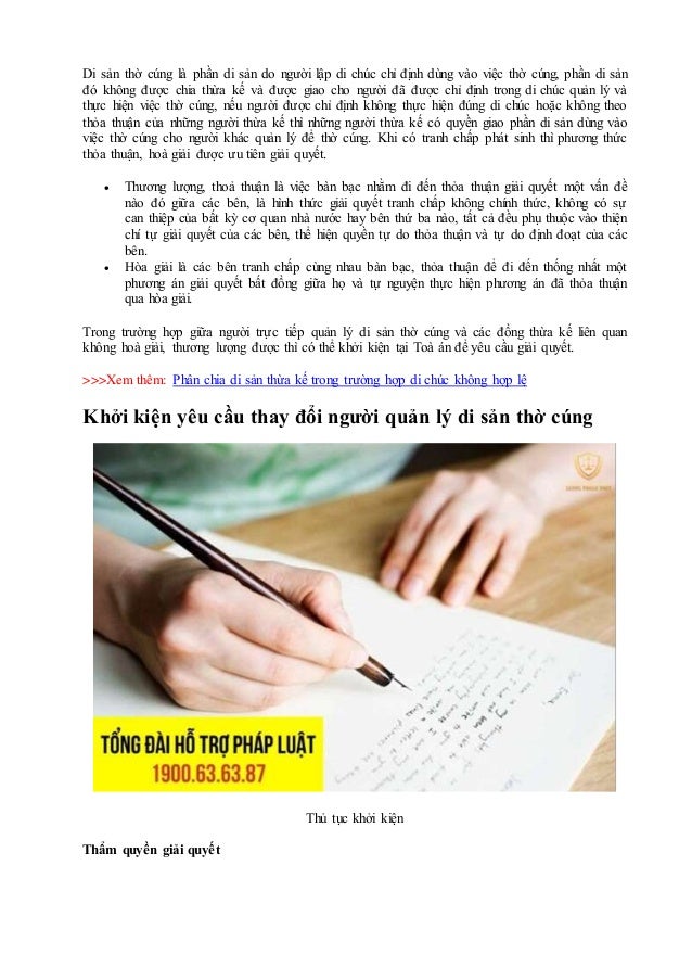 Thủ tục thay đổi người quản lý di sản thờ cúng | PDF