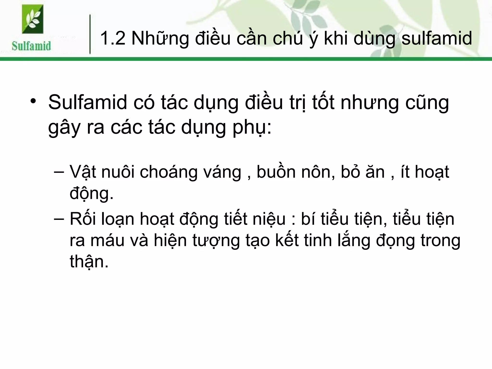 Thu y c1. thuốc kháng sinh sulfamid | PPT