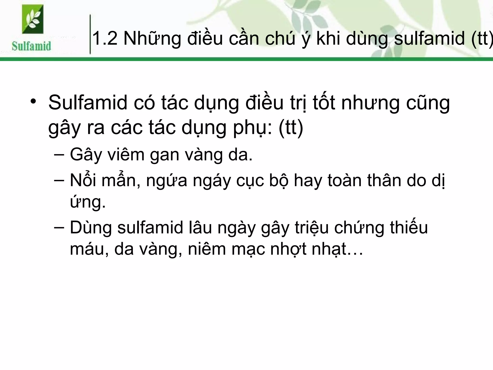 Thu y c1. thuốc kháng sinh sulfamid | PPT