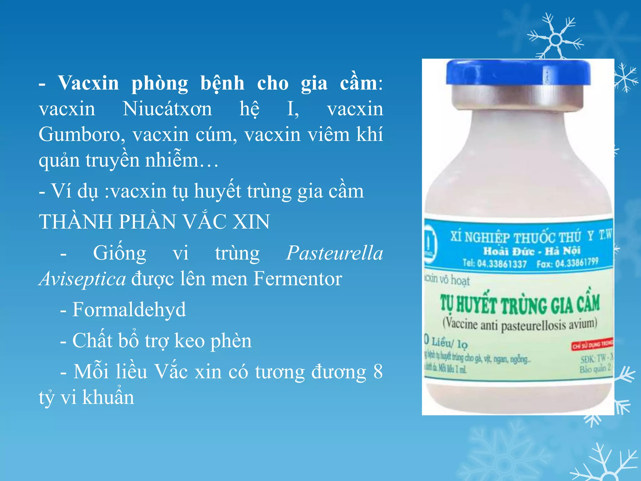 Thu y c1. vacxin sử dụng trong thú y | PPTX