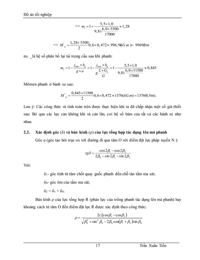 Đề tài: Tính toán kiểm tra hệ thống phanh ô tô sau cải tạo, HAY | DOC