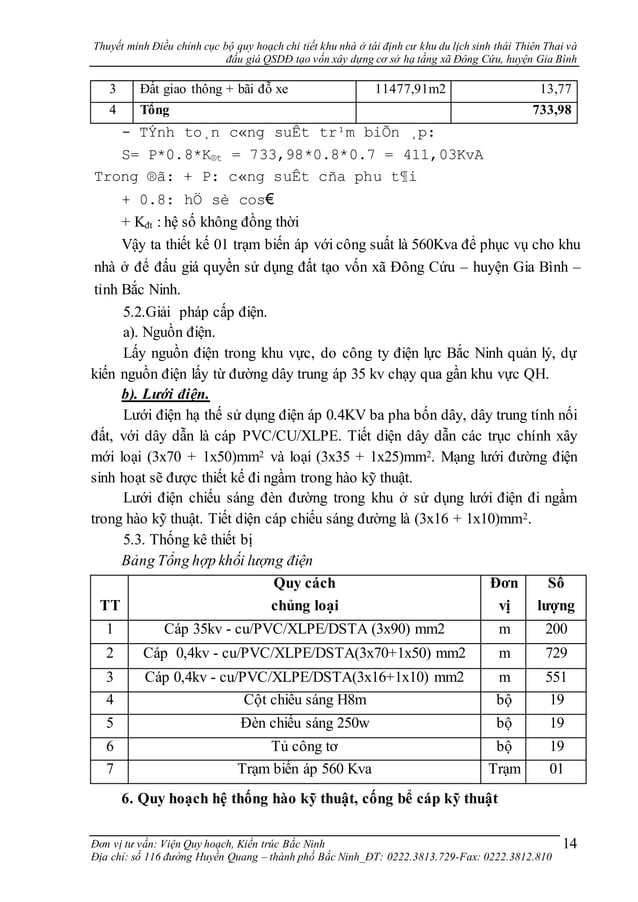 Khu TDC KDT Thien Thai - Dong Cuu - Gia Binh - Bac Ninh | PDF