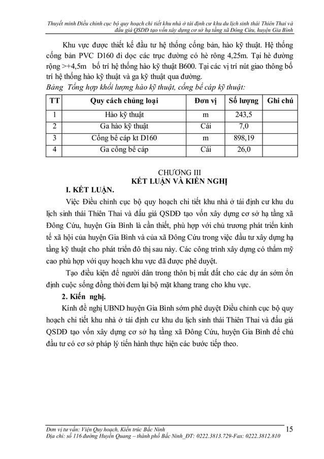 Khu TDC KDT Thien Thai - Dong Cuu - Gia Binh - Bac Ninh | PDF