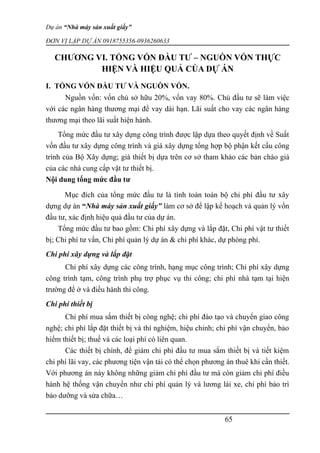 Thuyết minh dự án nhà máy sản xuất giấy. | DOCX