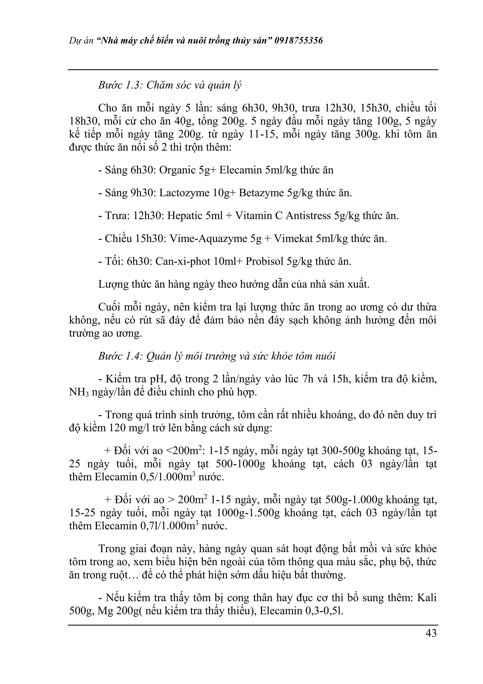 Thuyết minh dự án nuôi trồng thủy sản | DOCX