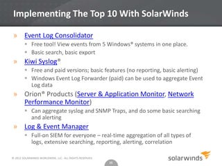 Top 10 Things Logs Can Do for You, Today | PPTX