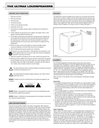 T H X+ Ultra2+ Speaker+Manuals | PDF