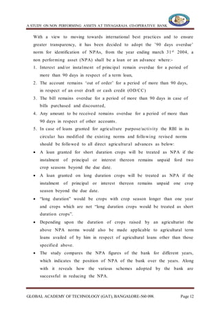 Thyagaraj co operative bank project report | DOCX