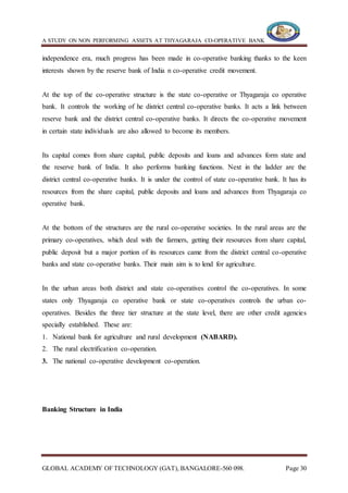 Thyagaraj co operative bank project report | DOCX