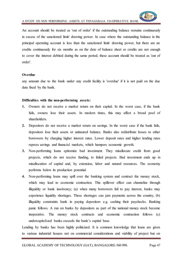 Thyagaraj co operative bank project report | DOCX