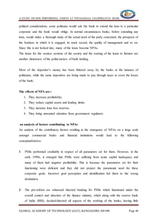 Thyagaraj co operative bank project report | DOCX