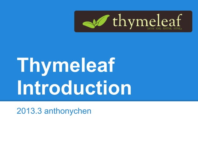 Thymeleaf Introduction | PPT