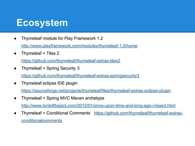 Thymeleaf Introduction Ppt