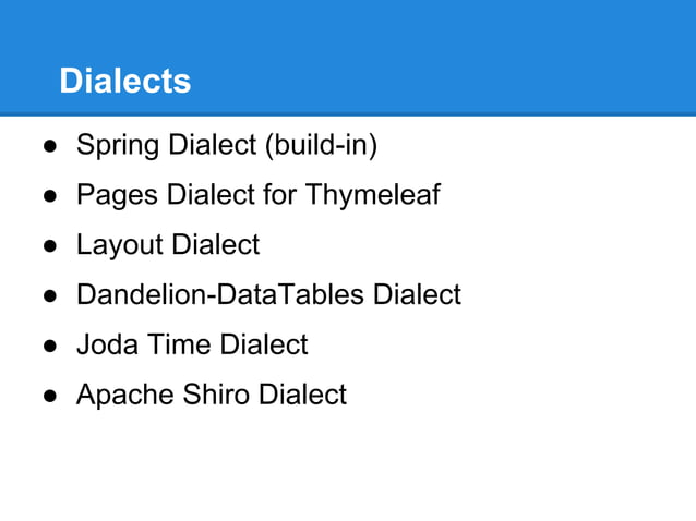 Thymeleaf Introduction Ppt