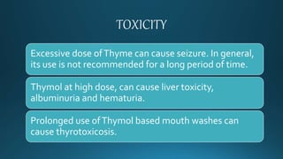 Thyme (Thymus vulgaris) | PPTX