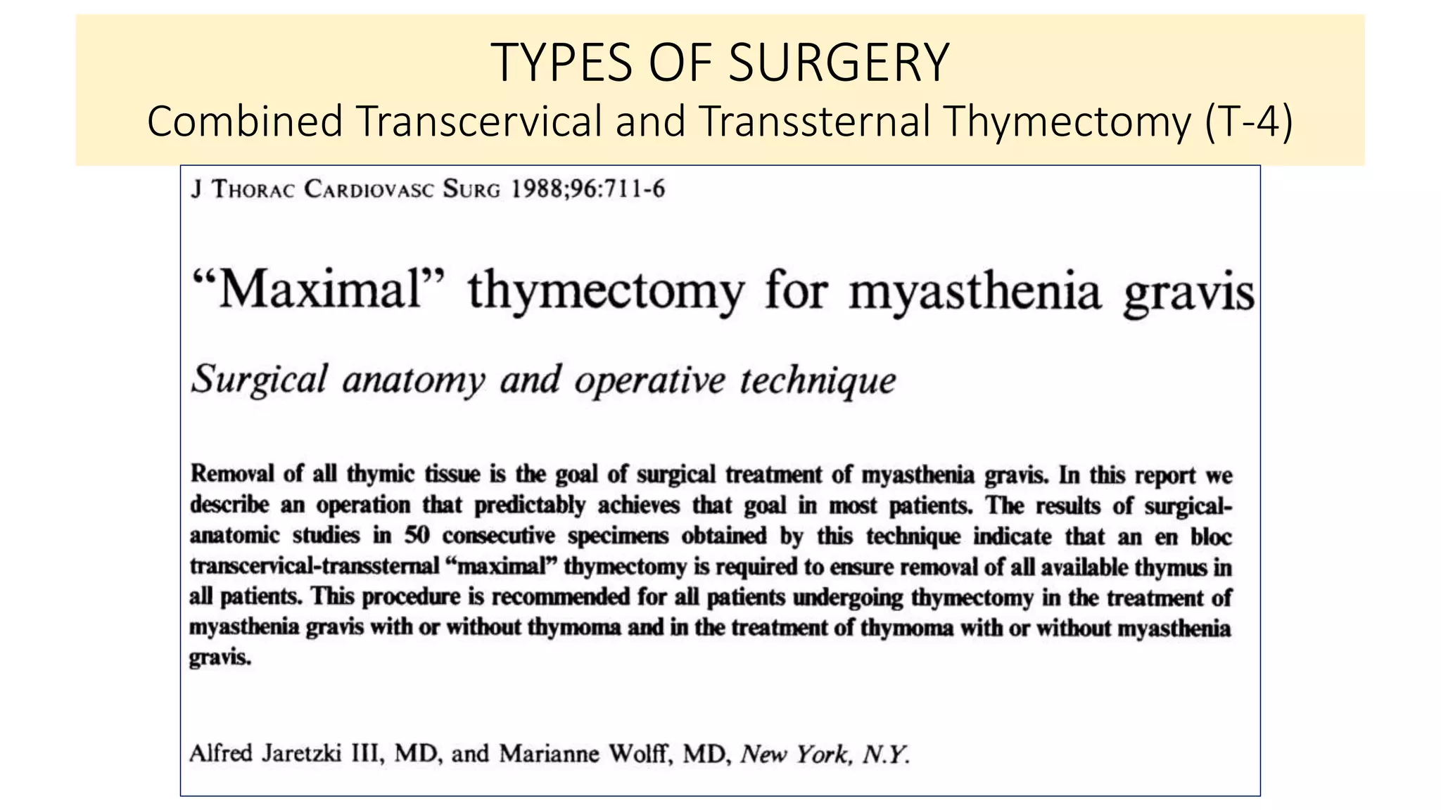 Thymic Disorders - Clinical Implications & Management Principles.pptx