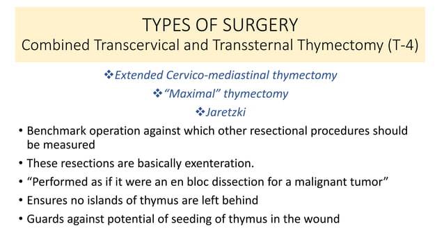 Thymectomy & Thymic Disorders - Clinical Implications, Multimodal and ...