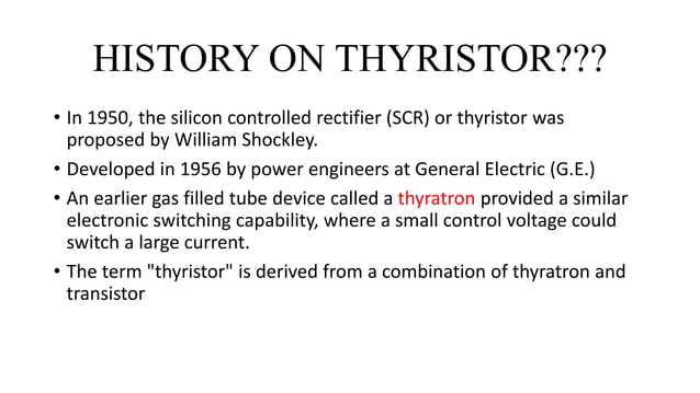 Thyristor | PPTX