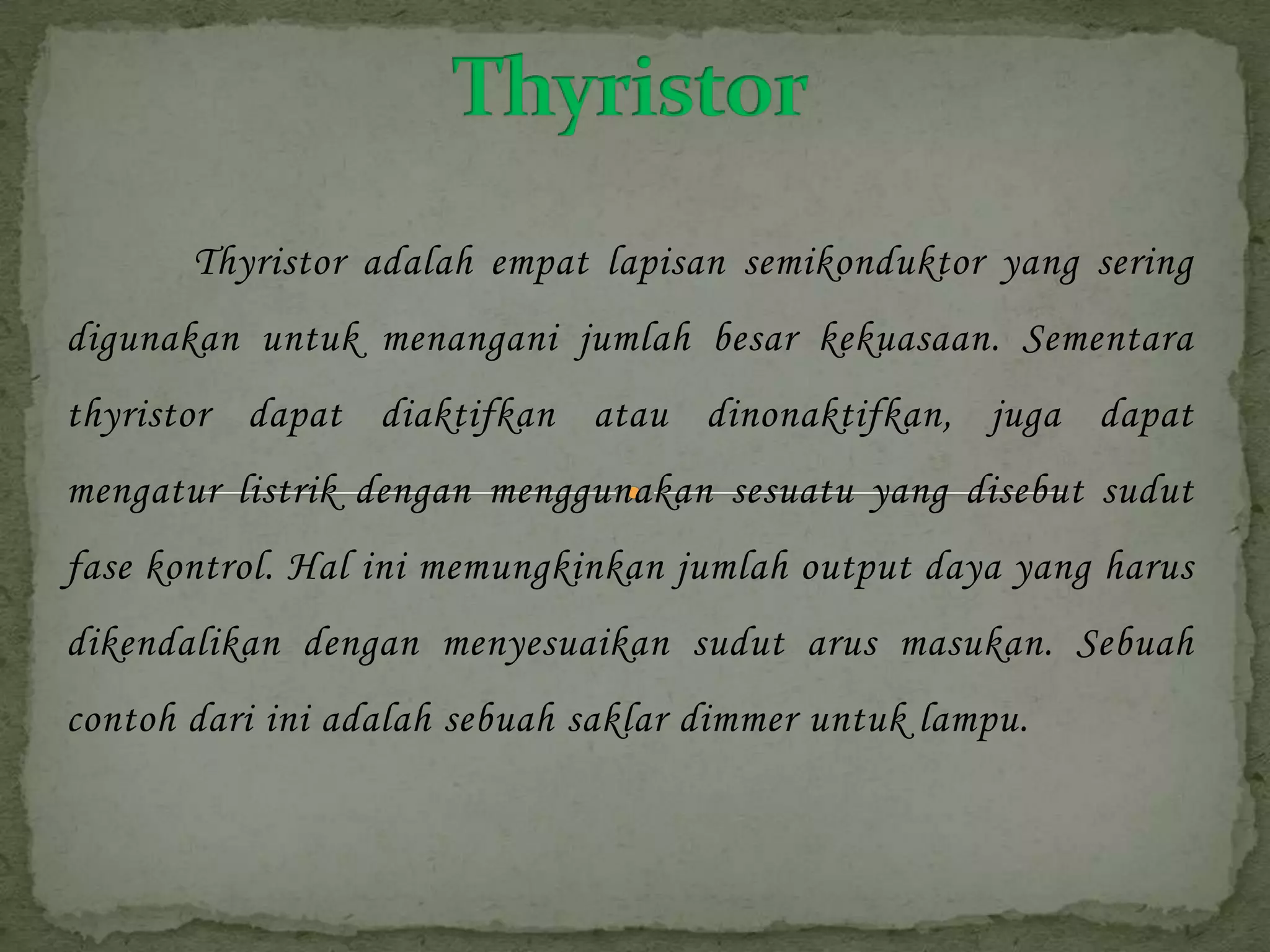 Thyristor presentasi | PPT