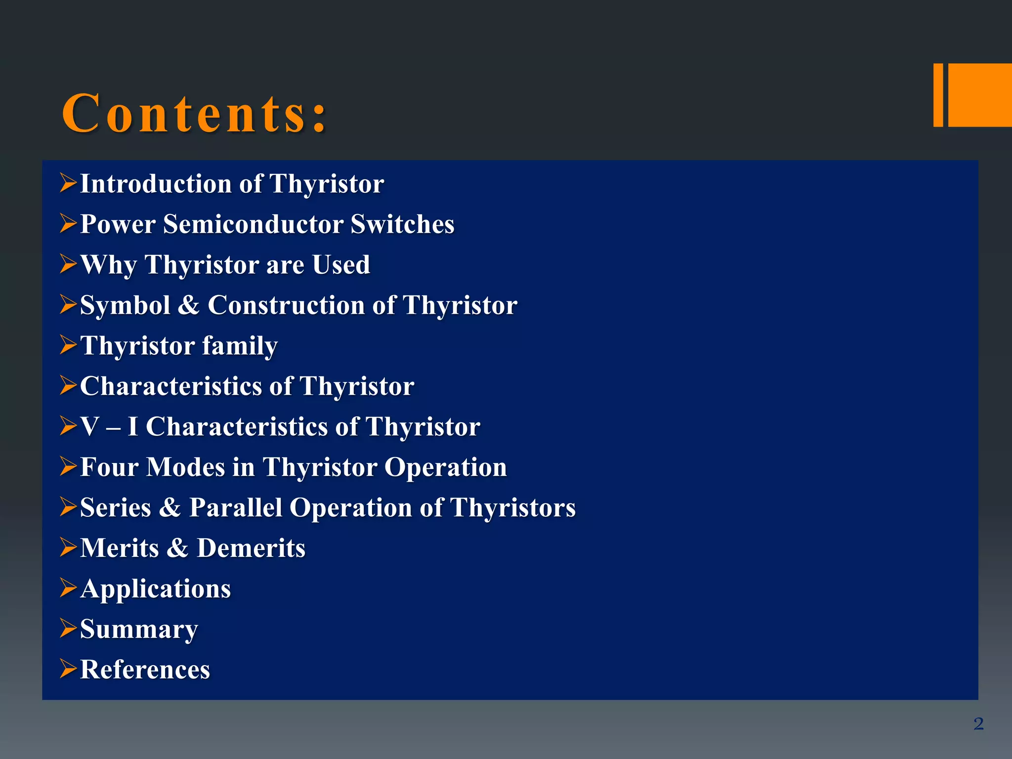 Thyristors, its types | PPTX