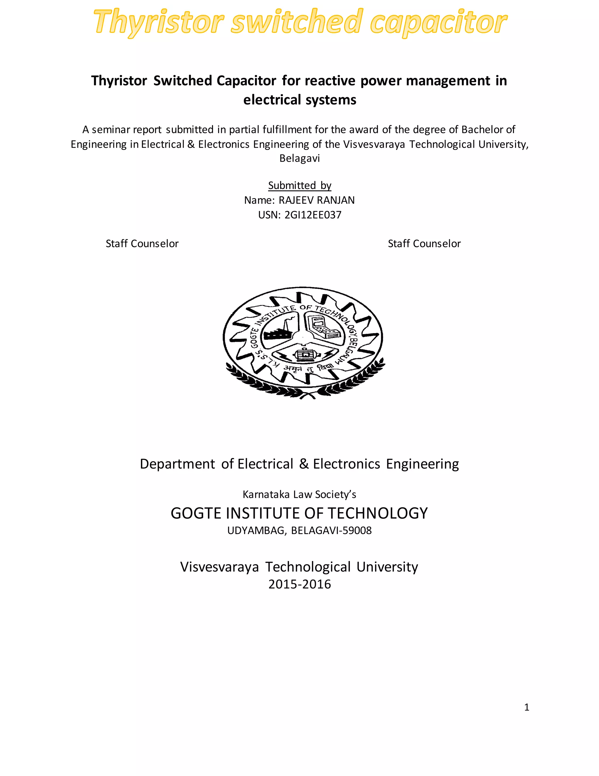 Thyristor switched capacitor | DOCX