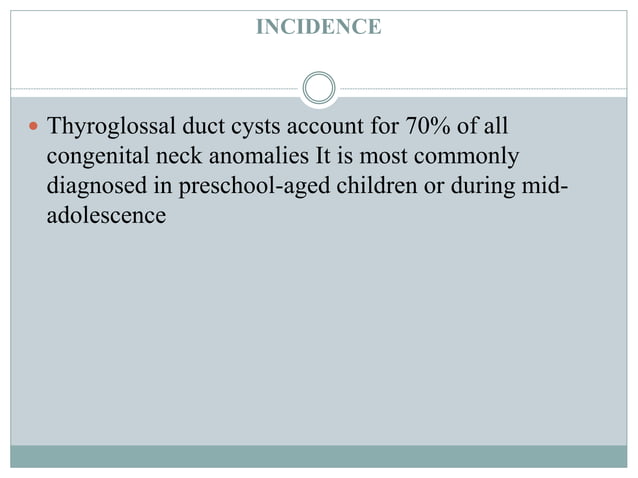 Thyroglossal duct cyst | PPTX | Thyroid Disorders | Endocrine and Metabolic Diseases