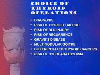Thyroid surgery and neoplasms of thyroid | PPT