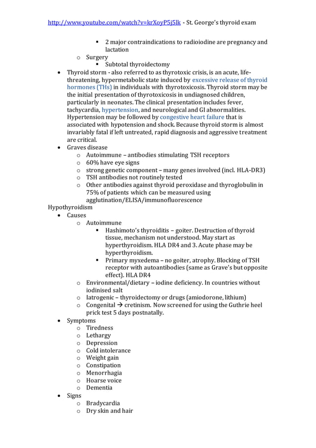 Thyroid Notes | DOCX