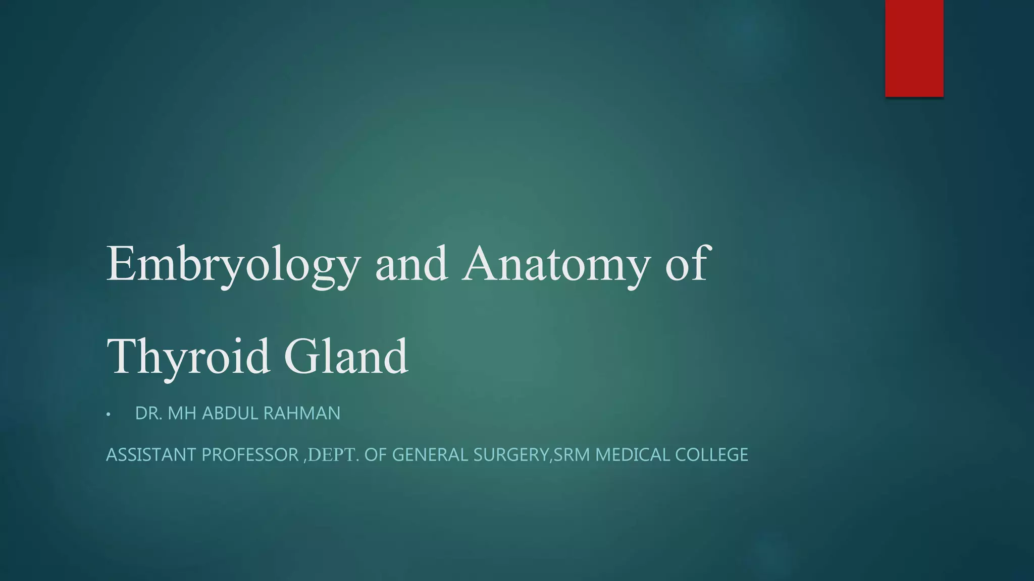 Thyroid Anatomy and embryology Simplified | PPTX