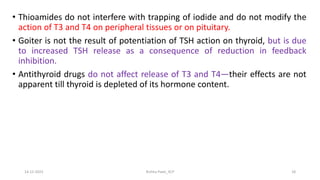 Drug use in Thyroid and Anti Thyroid analogue.pptx | Thyroid Disorders | Endocrine and Metabolic ...