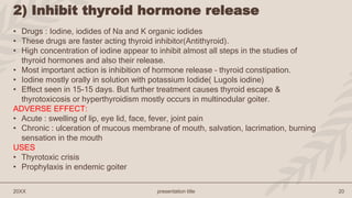 Thyroid and anti-thyroid drugs. Synthesis of thyroid hormone | PPTX