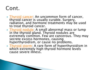 Thyroid and associated diseases | PPTX