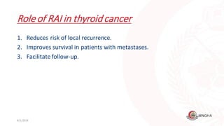 Thyroid cancer Lecture and radioactive iodine Therapy | PDF