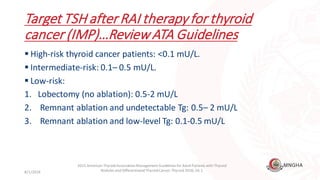 Thyroid cancer Lecture and radioactive iodine Therapy | PDF