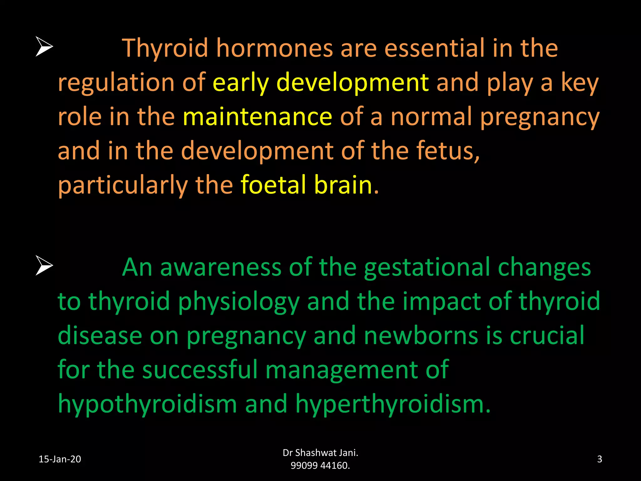 THYROID DISEASES IN PREGNANCY BY DR SHASHWAT JANI | PDF