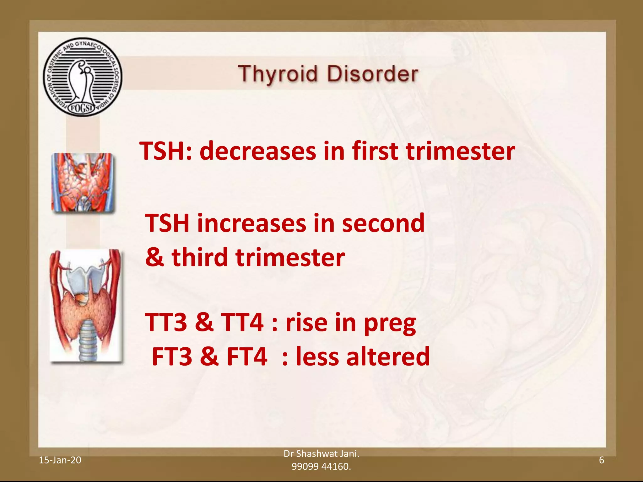THYROID DISEASES IN PREGNANCY BY DR SHASHWAT JANI | PDF