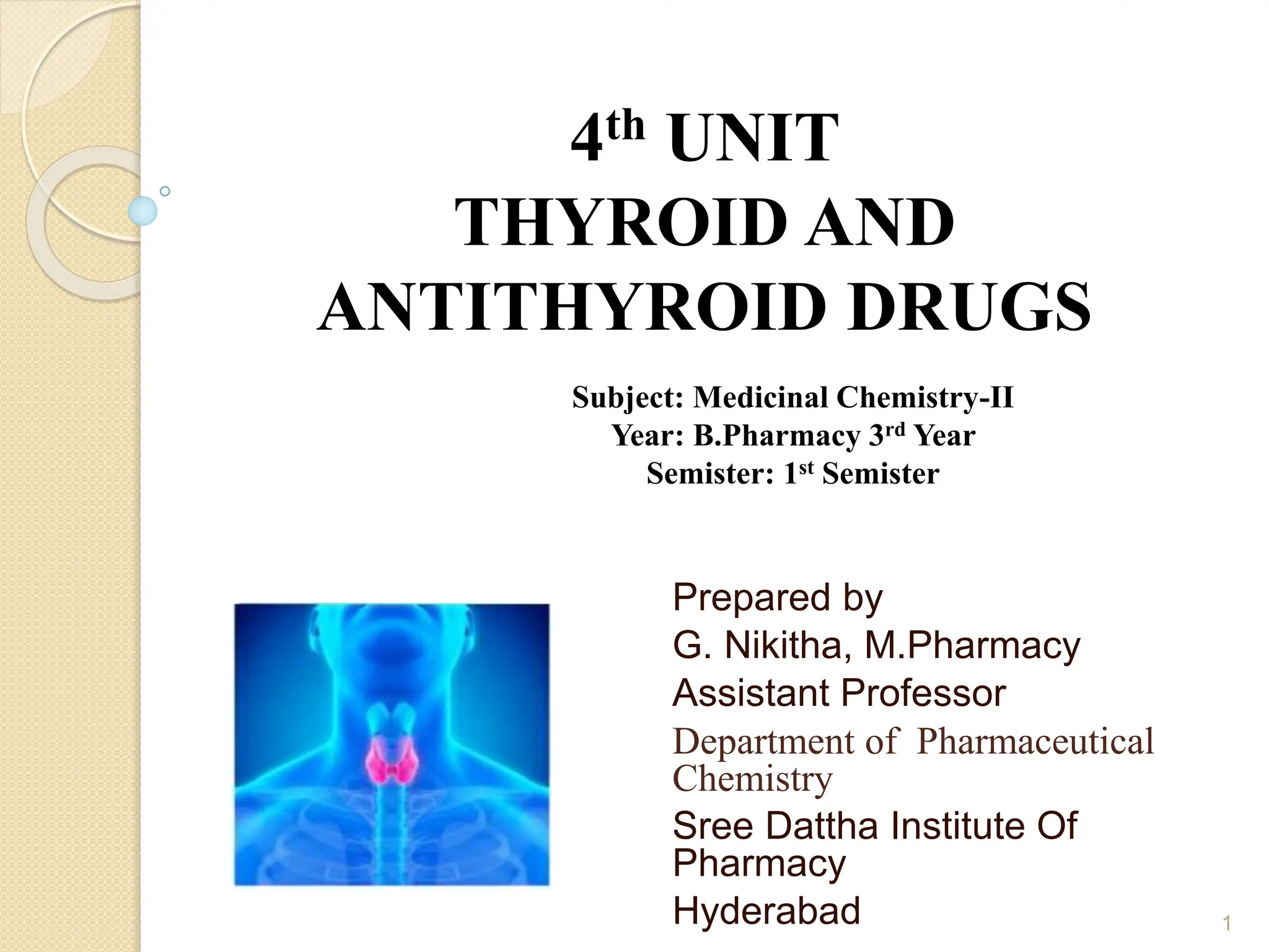 Thyroid Drugs.pdf for B.Pharmacy as well as Pharm.D | PPT