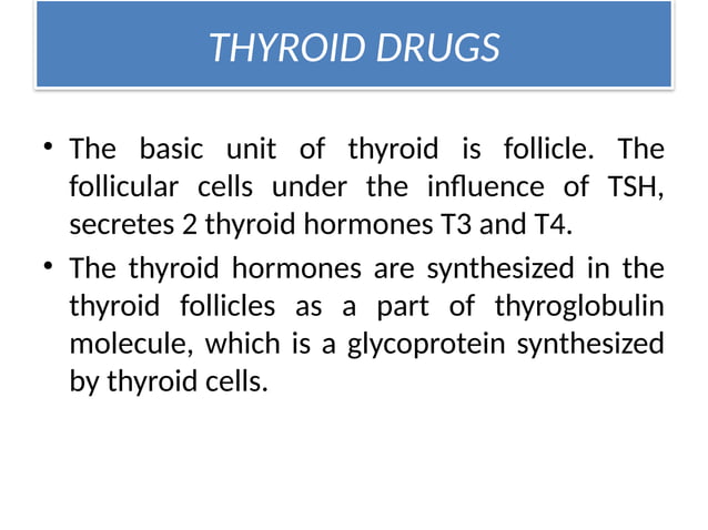 Thyroid Drugs Pptx Endocrine Drugs Thyroid Pptx