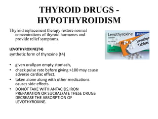 Thyroid drugs and anti thyroid drugs | PPTX