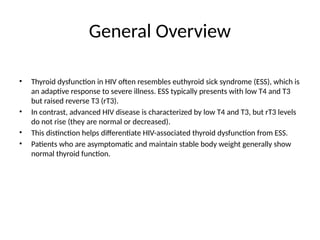 Thyroid dysfunction in HIV. Endocrinology pptx | PPTX