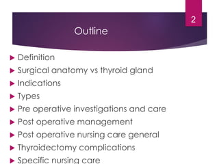 Thyroidectomy nursing care | PDF