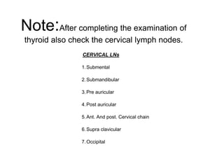 Thyroid examination power point | PPTX