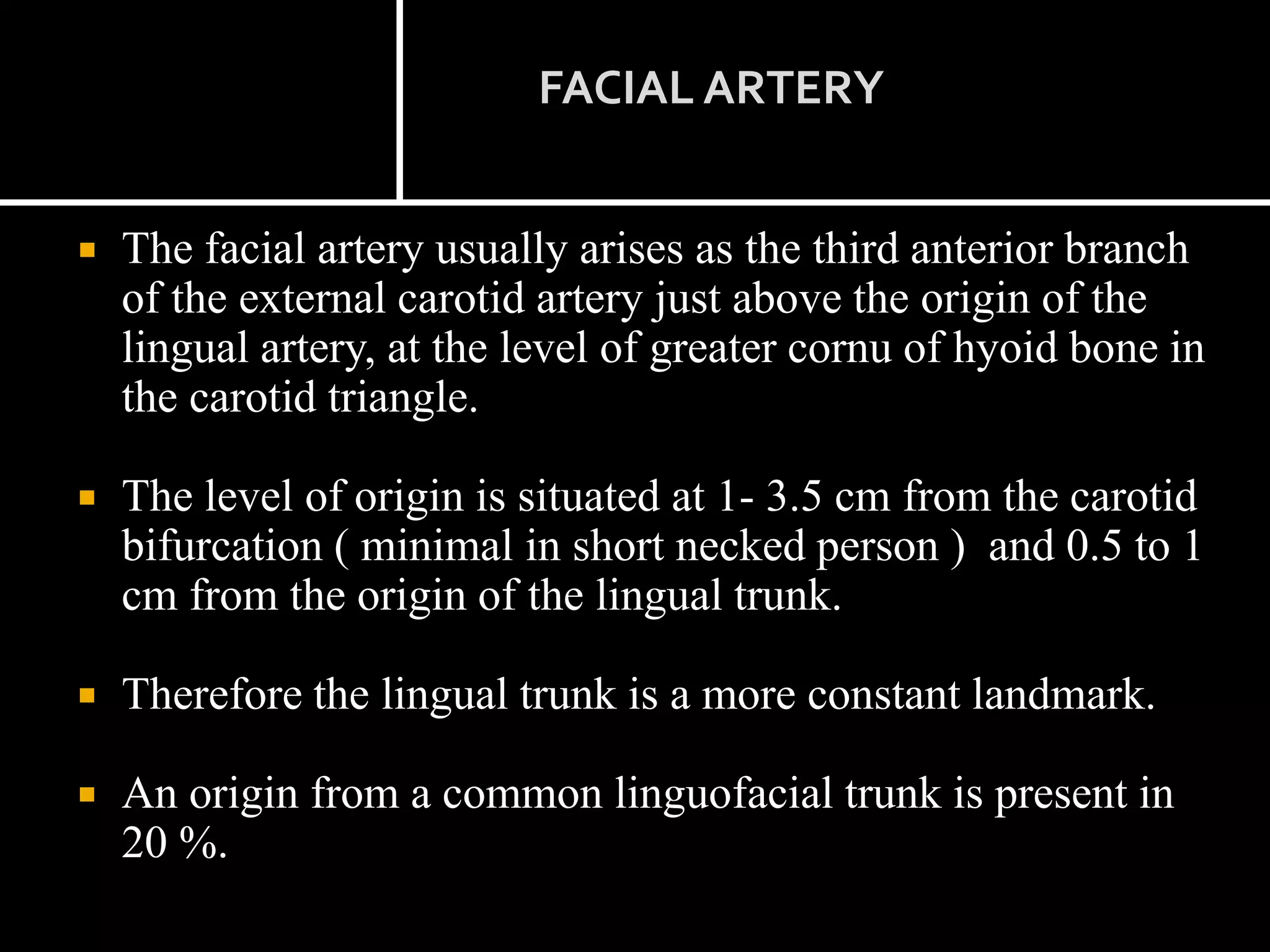 Thyroid, facial and lingual artery -- Anatomy and anastomosis | PPTX