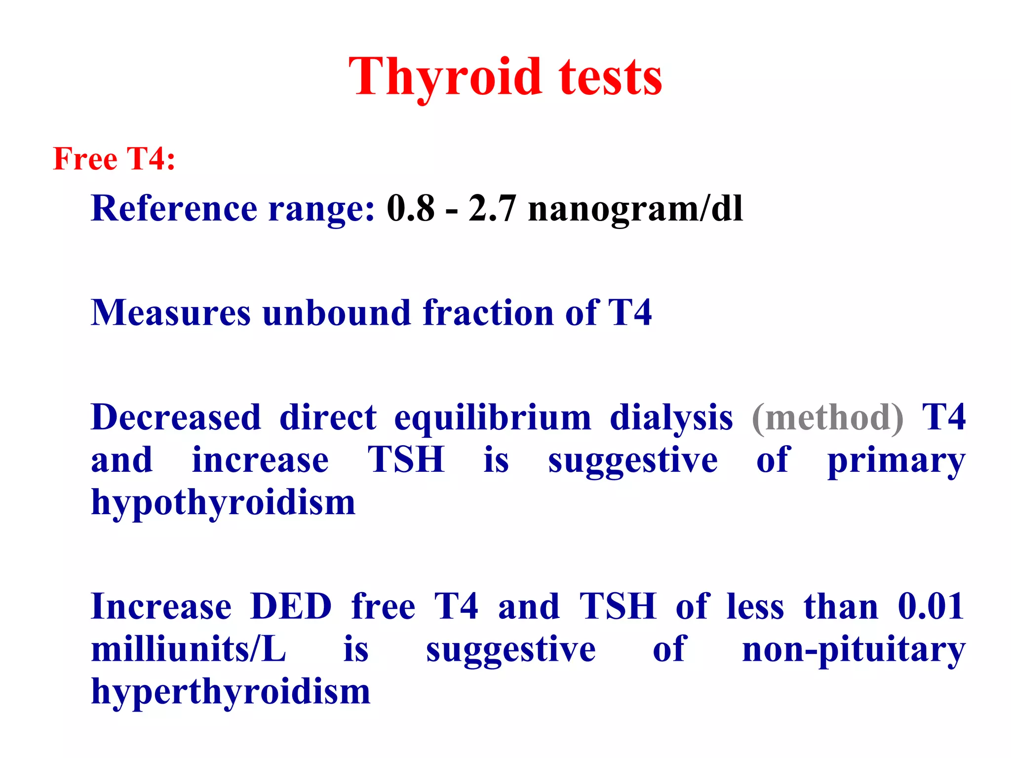 Thyroid function tests | PPT | Thyroid Disorders | Endocrine and ...