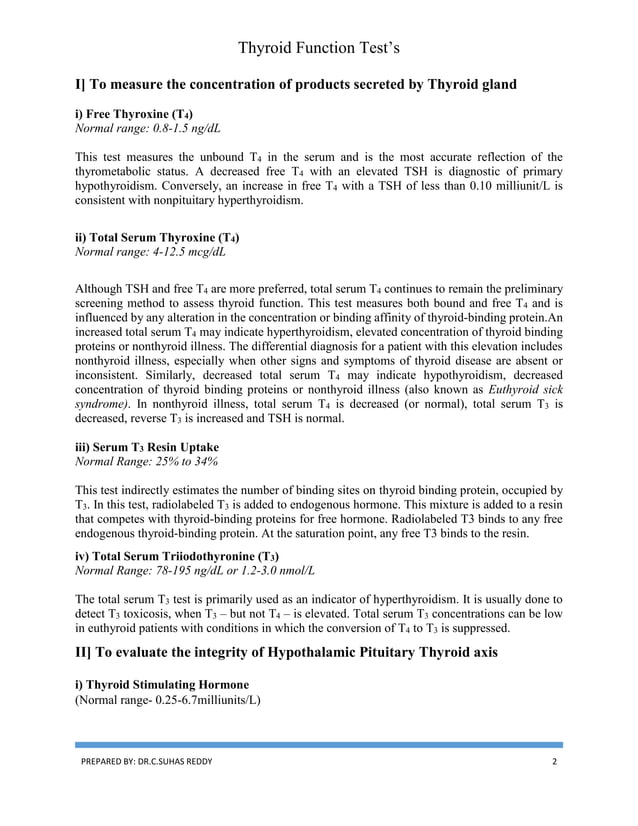 Thyroid function tests | PDF