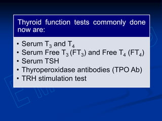 Thyroid function tests | PPTX