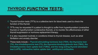 Thyroid function tests | PPTX