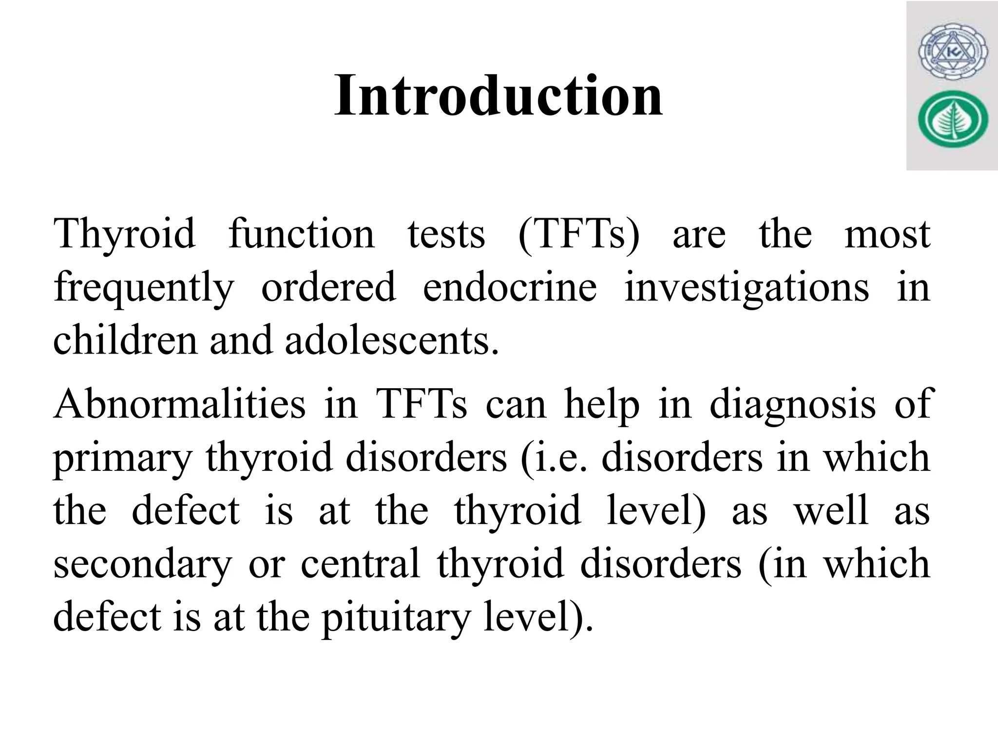 Thyroid function tests for MBBS, LAB. MED & BDS.pptx