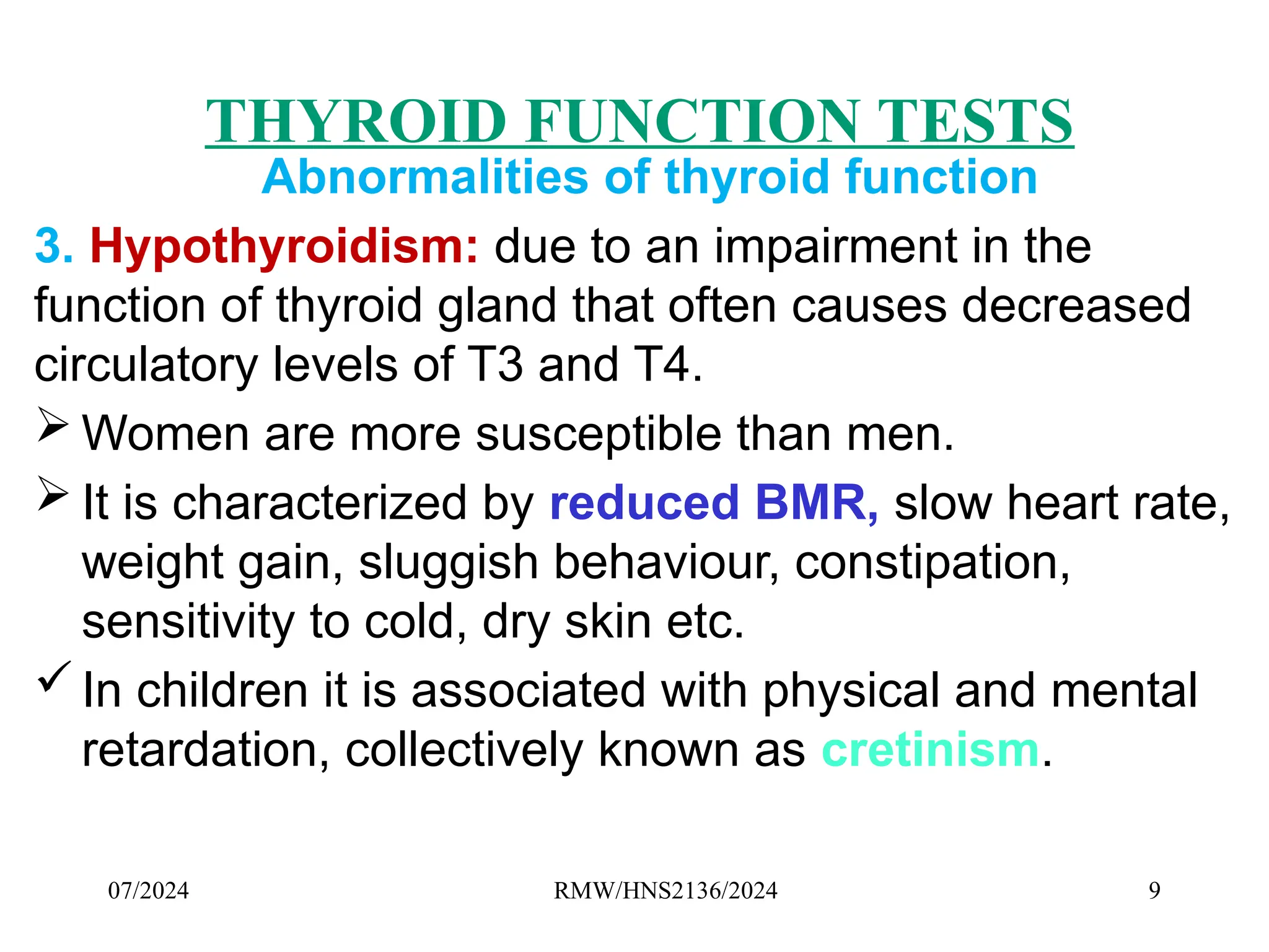 Thyroid Function Tests Clinical Chemistry | PPTX